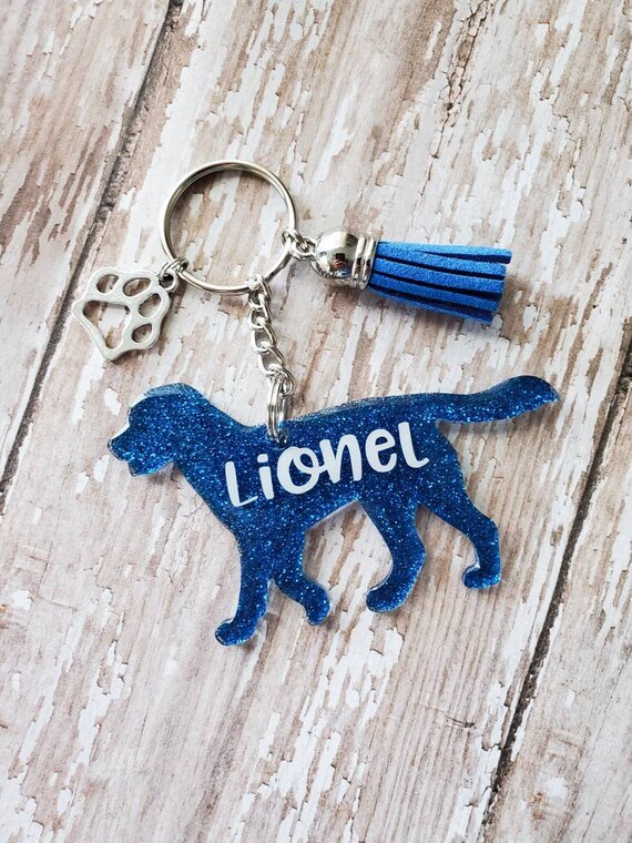 Customizable Labrador Retriever glitter keychain personalized | Etsy
