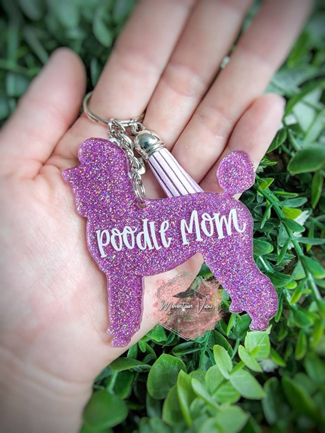 Customizable Poodle Keychain, Personalized Poodle Keychain, Poodle Mom ...