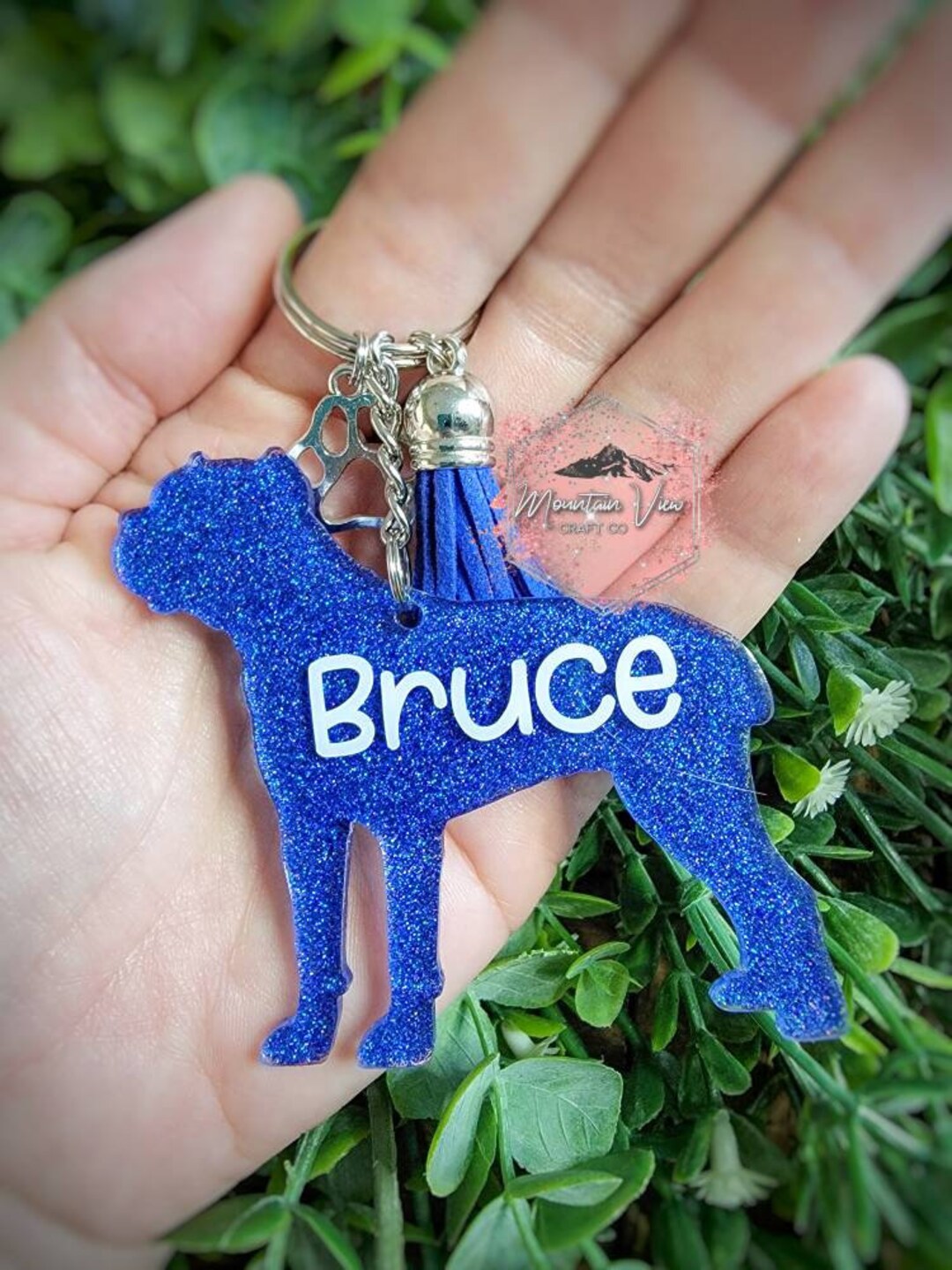 Customizable Cane Corso Glitter Keychain, Personalized Cane Corso ...