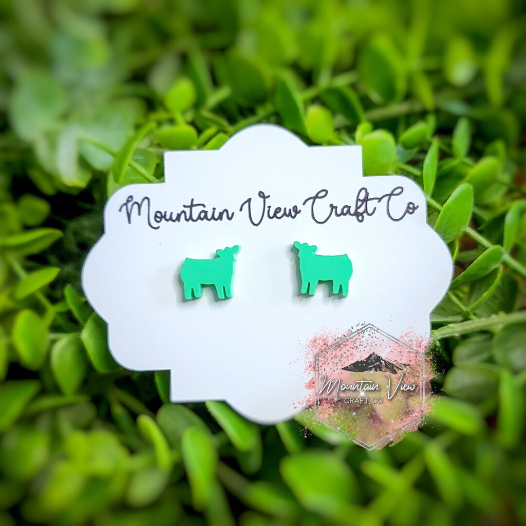 Livestock Stud Earrings, Goat, Cow, Chicken, Ear Tag, Cow Head, Pig ...