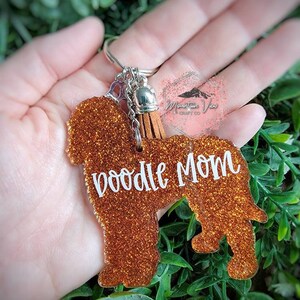 Customizable Goldendoodle Glitter Keychain, Personalized Goldendoodle ...