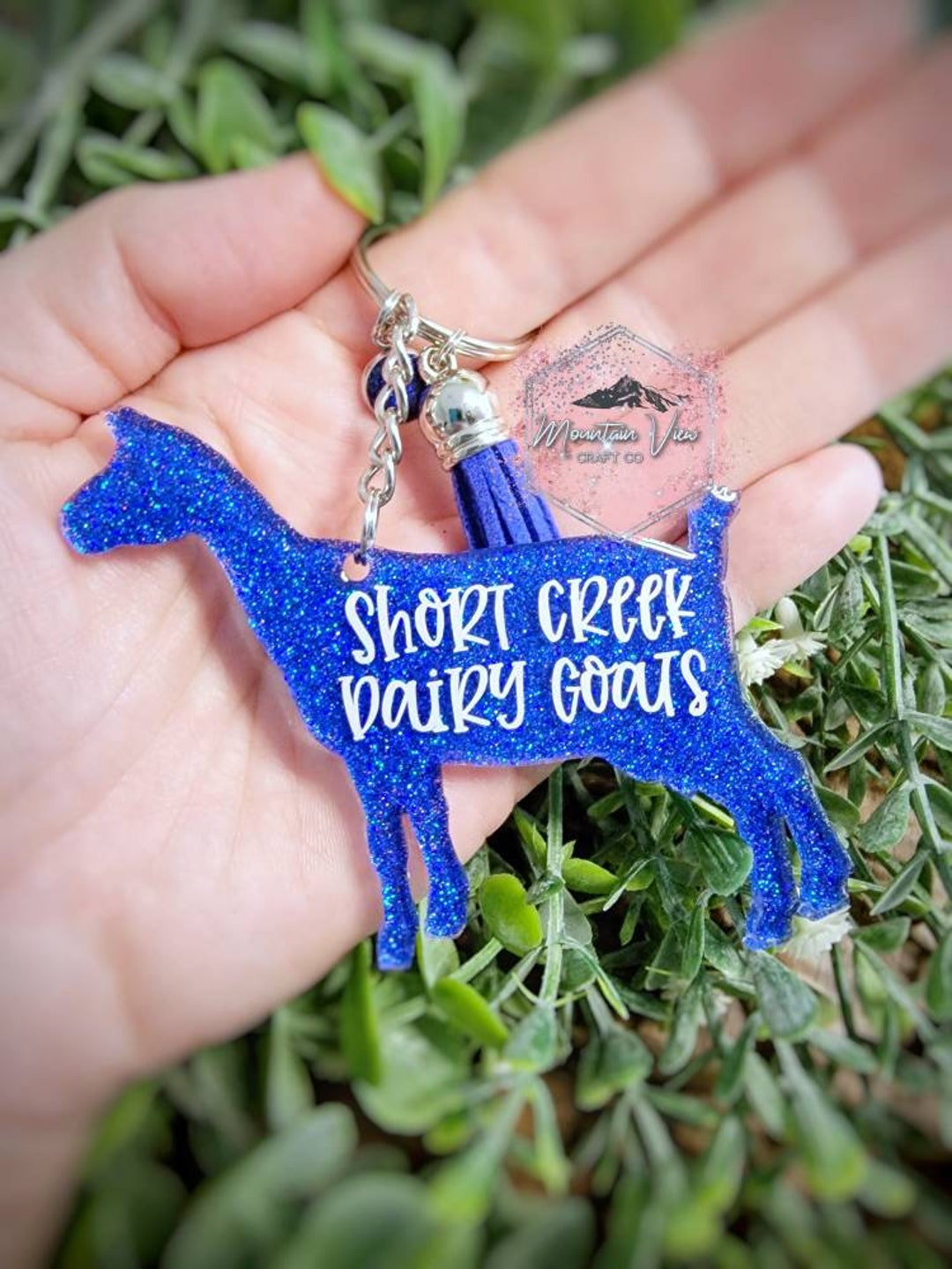 Customizable Nigerian Dwarf Goat Glitter Keychain, Personalized ...