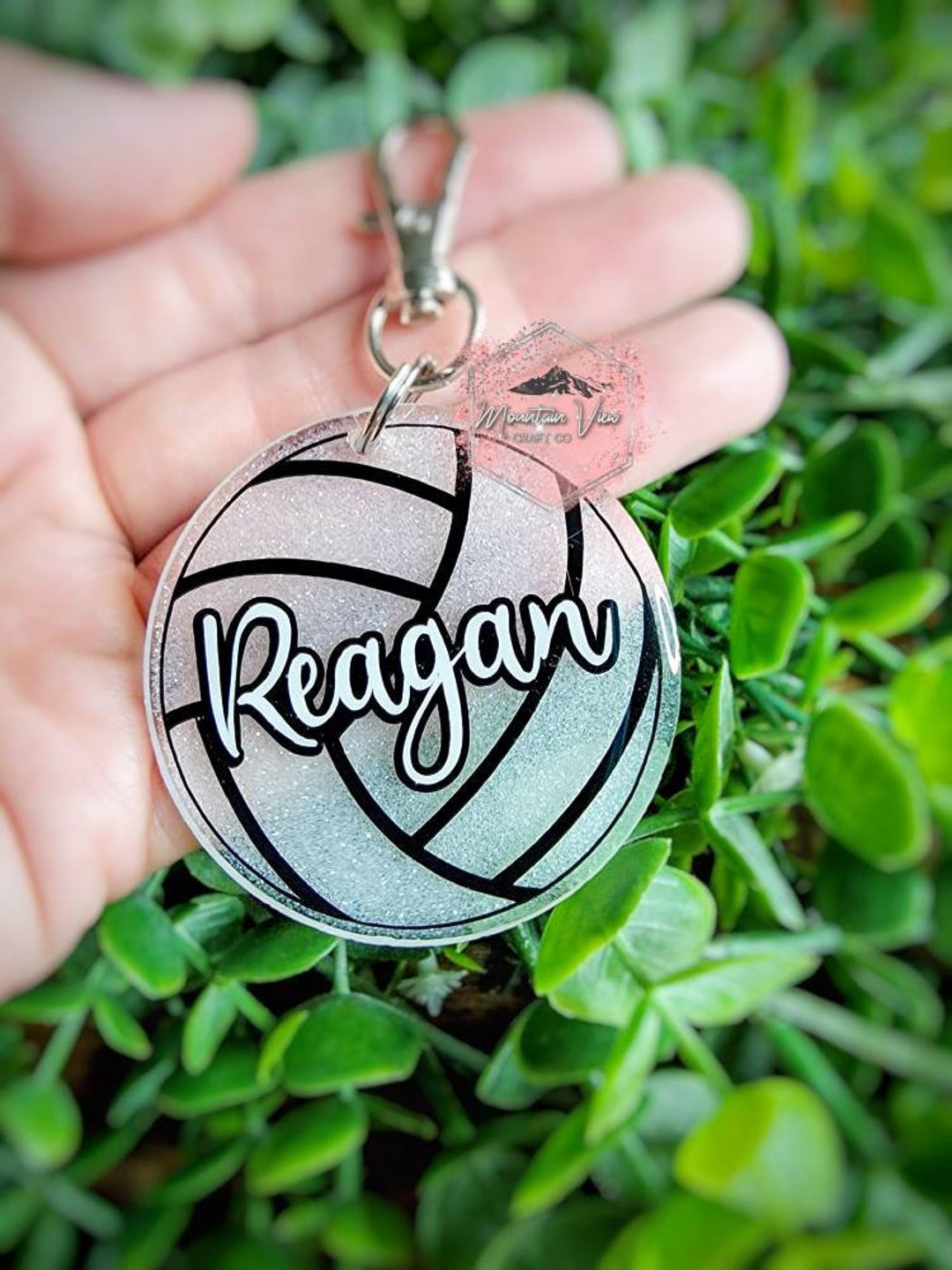 Personalized Volleyball Glitter Bag Tag, Volleyball Nametags ...