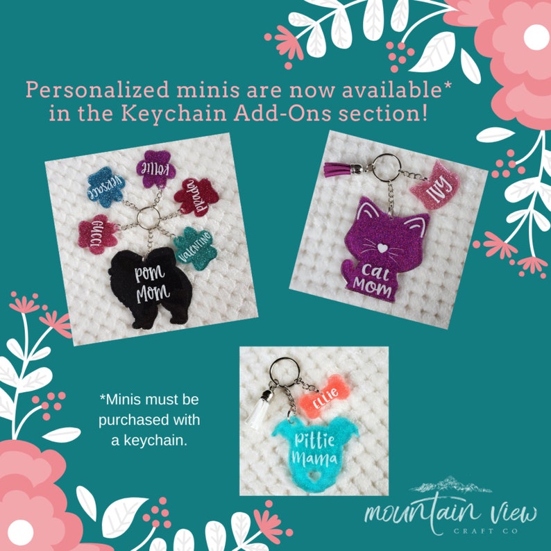 Customizable Cat Mom Glitter Keychain Personalized Cat Mom - Etsy