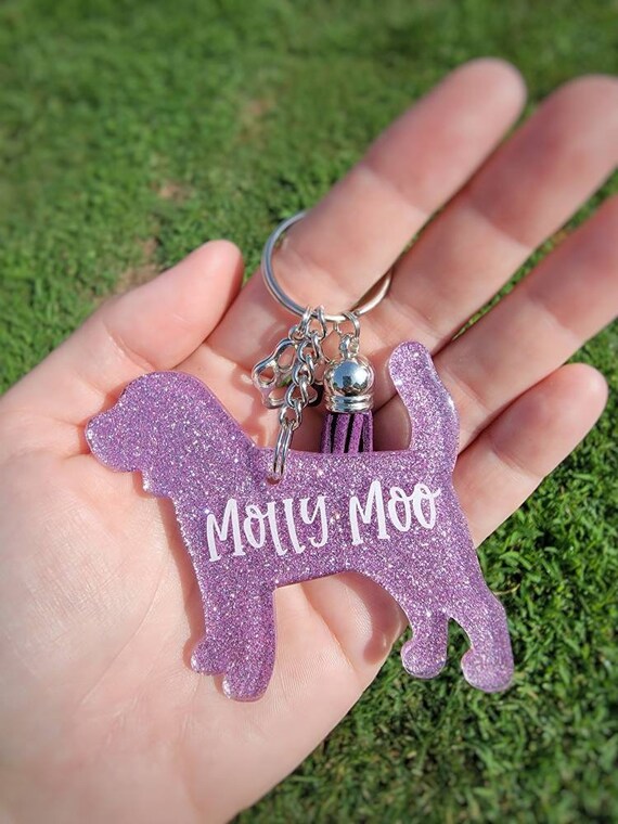 Customizable Beagle Glittter Keychain Personalized Beagle - Etsy