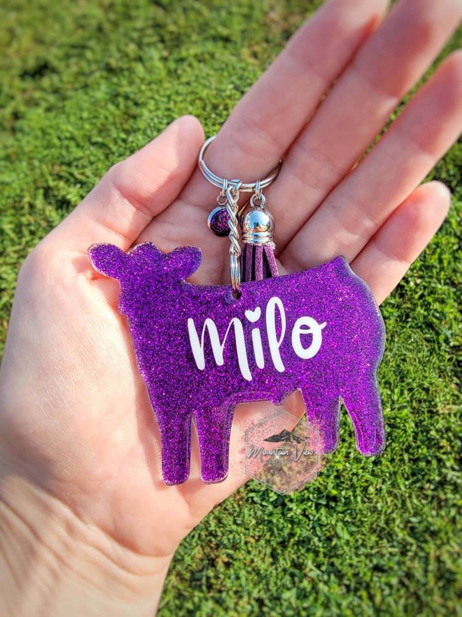 Customizable Show Steer 4H Glitter Keychain Personalized 4H - Etsy