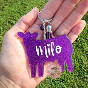 Customizable Show Steer 4H Glitter keychain personalized 4H | Etsy
