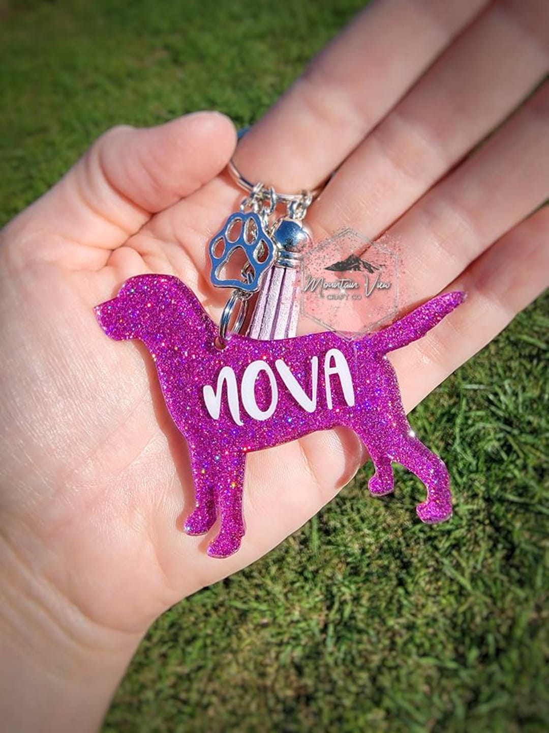 Customizable Labrador Retriever Glitter Keychain Personalized - Etsy