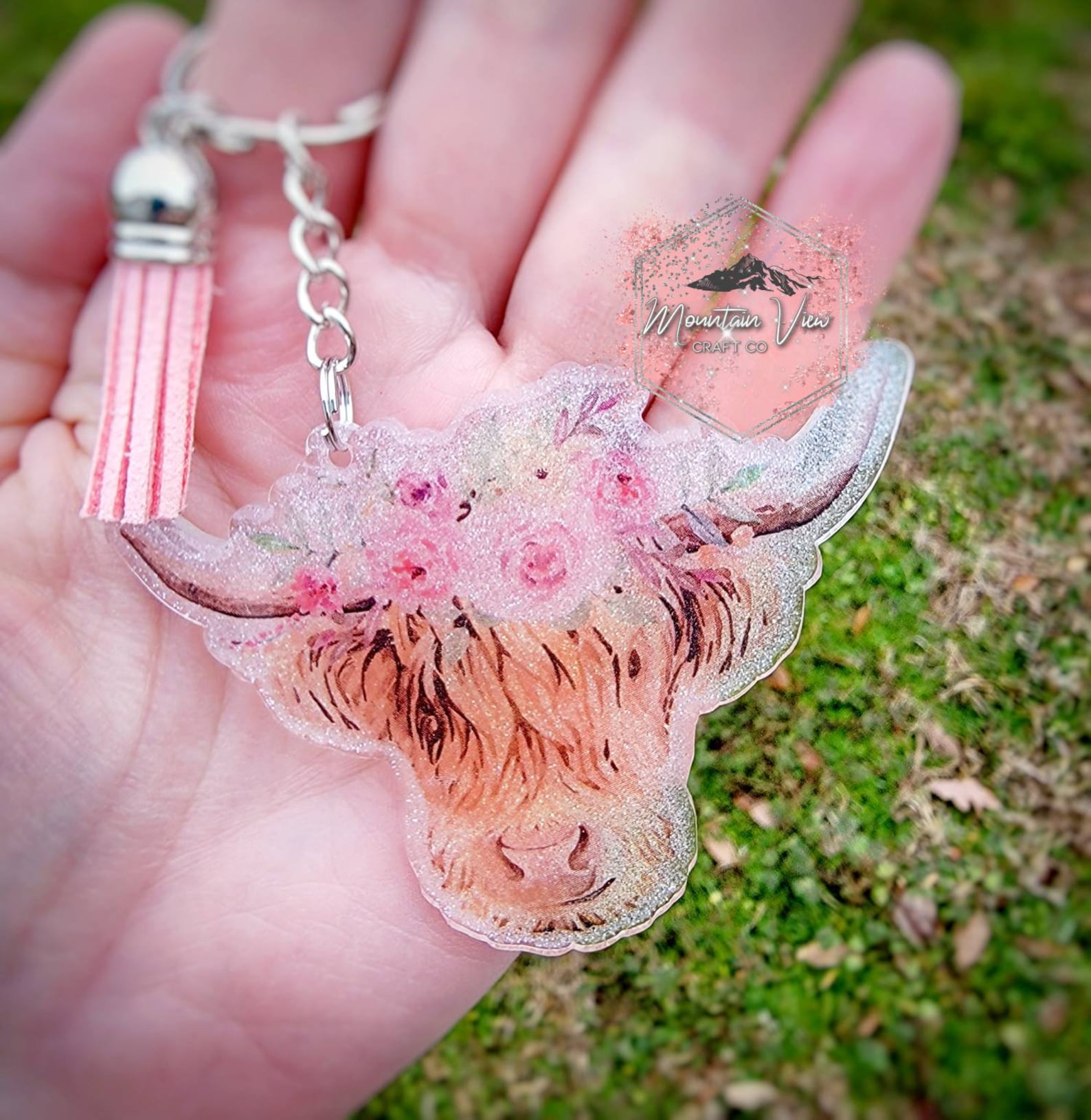 Highland Cow Glitter Keychain Highland Cow Gifts Glitter - Etsy