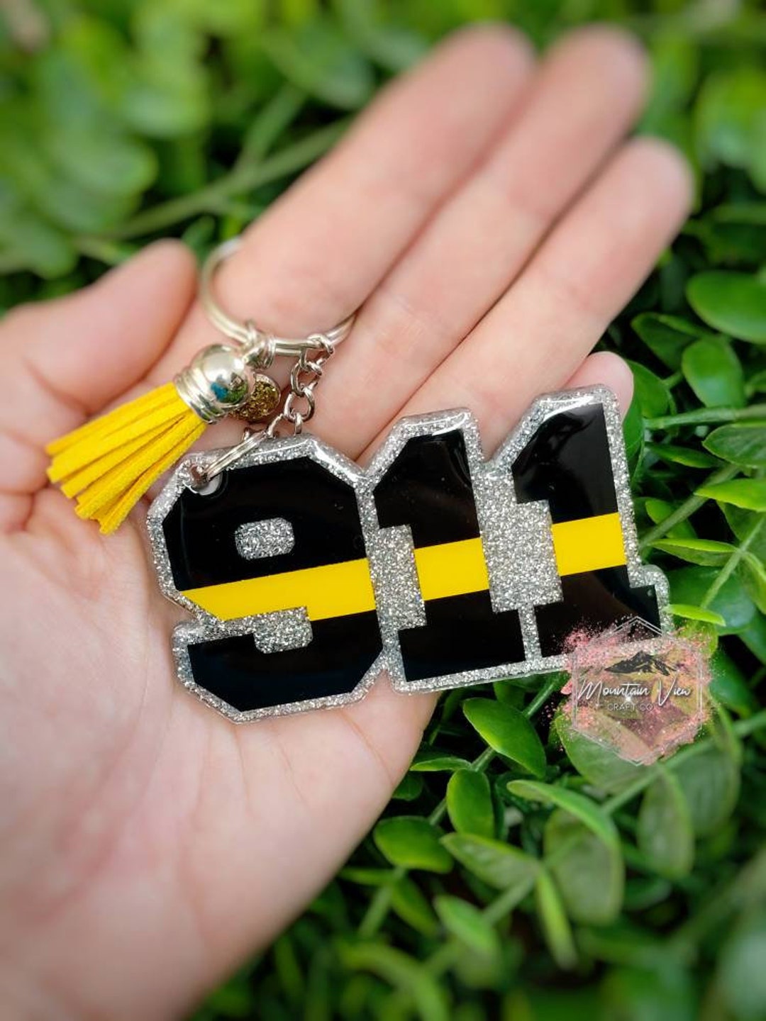 911 Dispatcher Keychain, Thin Gold Line Keychain, Dispatcher Keychain ...