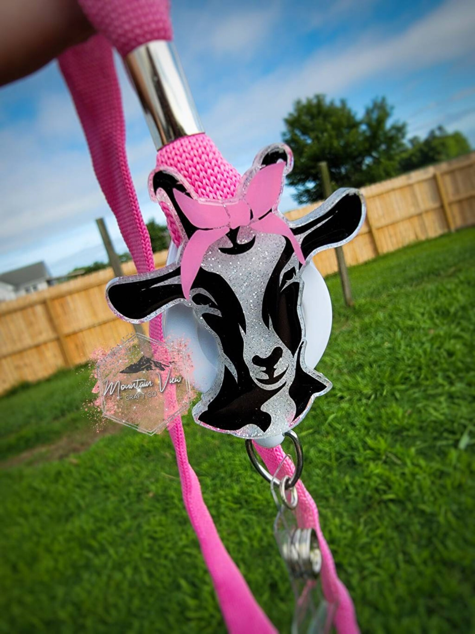 Customizable Goat With Bandana Glitter Badge Reel Goat Badge - Etsy
