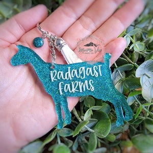 Customizable Nigerian Dwarf Goat Glitter Keychain, Personalized ...