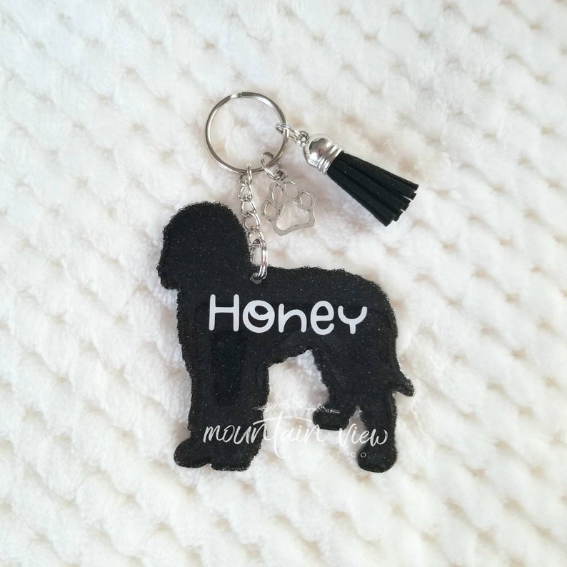 Customizable Goldendoodle Glitter Keychain Personalized | Etsy