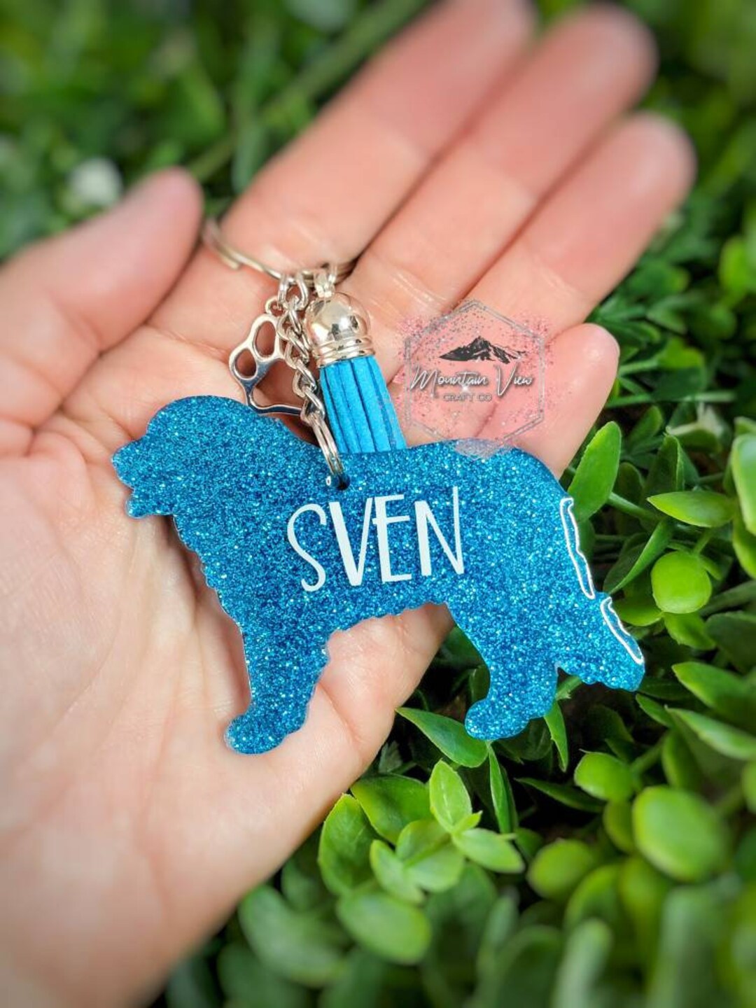 Customizable Bernese Mountain Dog Keychain, Personalized Bernese ...