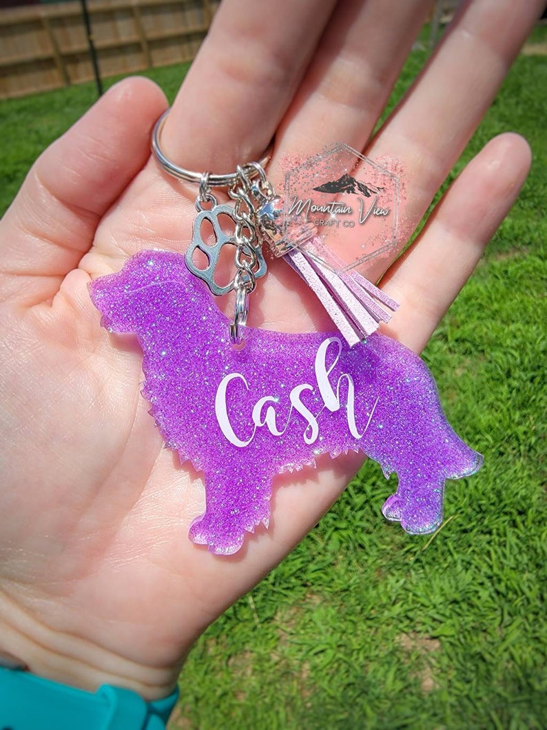 Customizable Golden Retriever Keychain Personalized Golden - Etsy