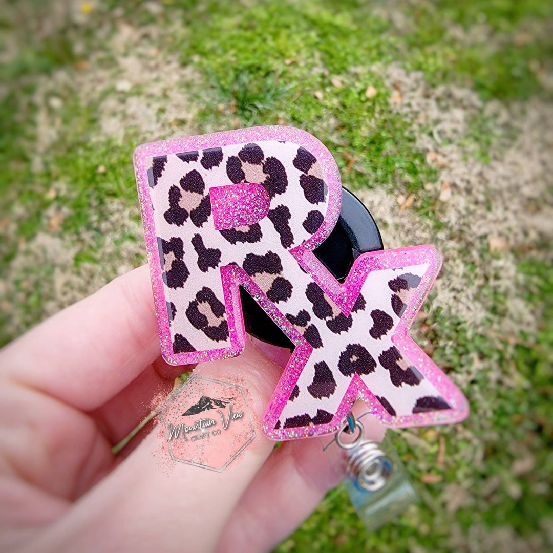 Customizable RX Glitter Badge Reel, Pharmacist Badge Reel, Pharmacy ...