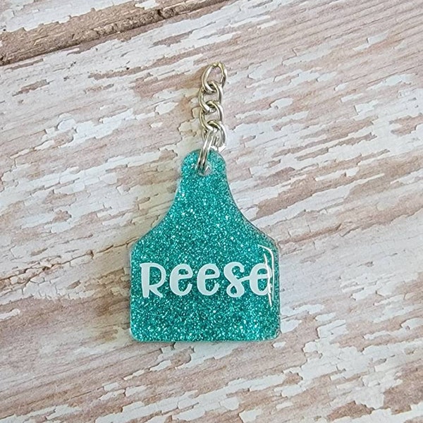 Cow Tag Keychain - Etsy
