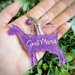 Customizable Nigerian Dwarf Goat Glitter Keychain, Personalized ...