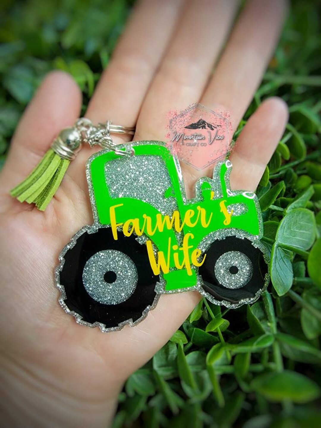 Farmer's Wife Tractor Keychain Farmer's Wife - Etsy