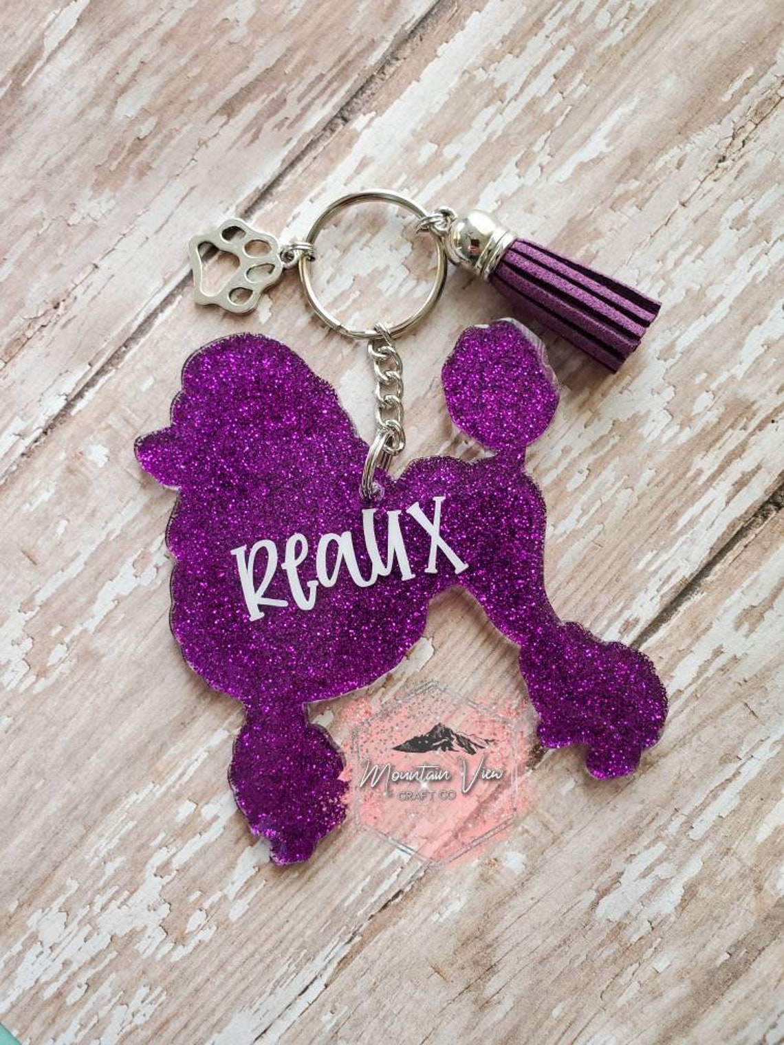 Customizable Poodle Keychain Personalized Poodle Keychain | Etsy