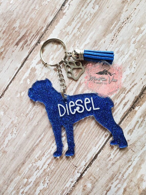 Customizable Cane Corso Glitter Keychain Personalized Cane | Etsy