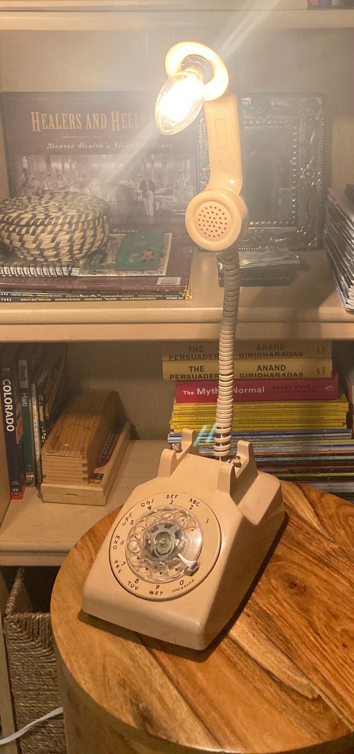Upcycled Telephone Lamp, Unique Lamp, Quirky Decor, Unique Gift, Desk ...