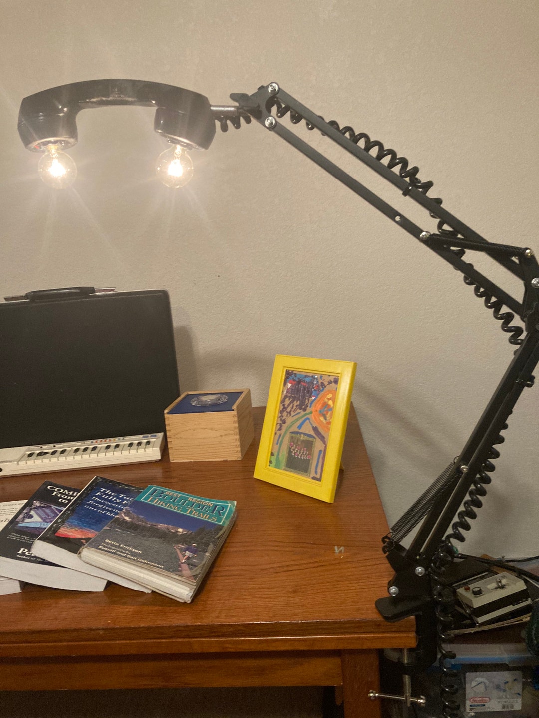 Swing Arm Phone Lamp, Upcycled Lamp, Desk Lamp - Etsy