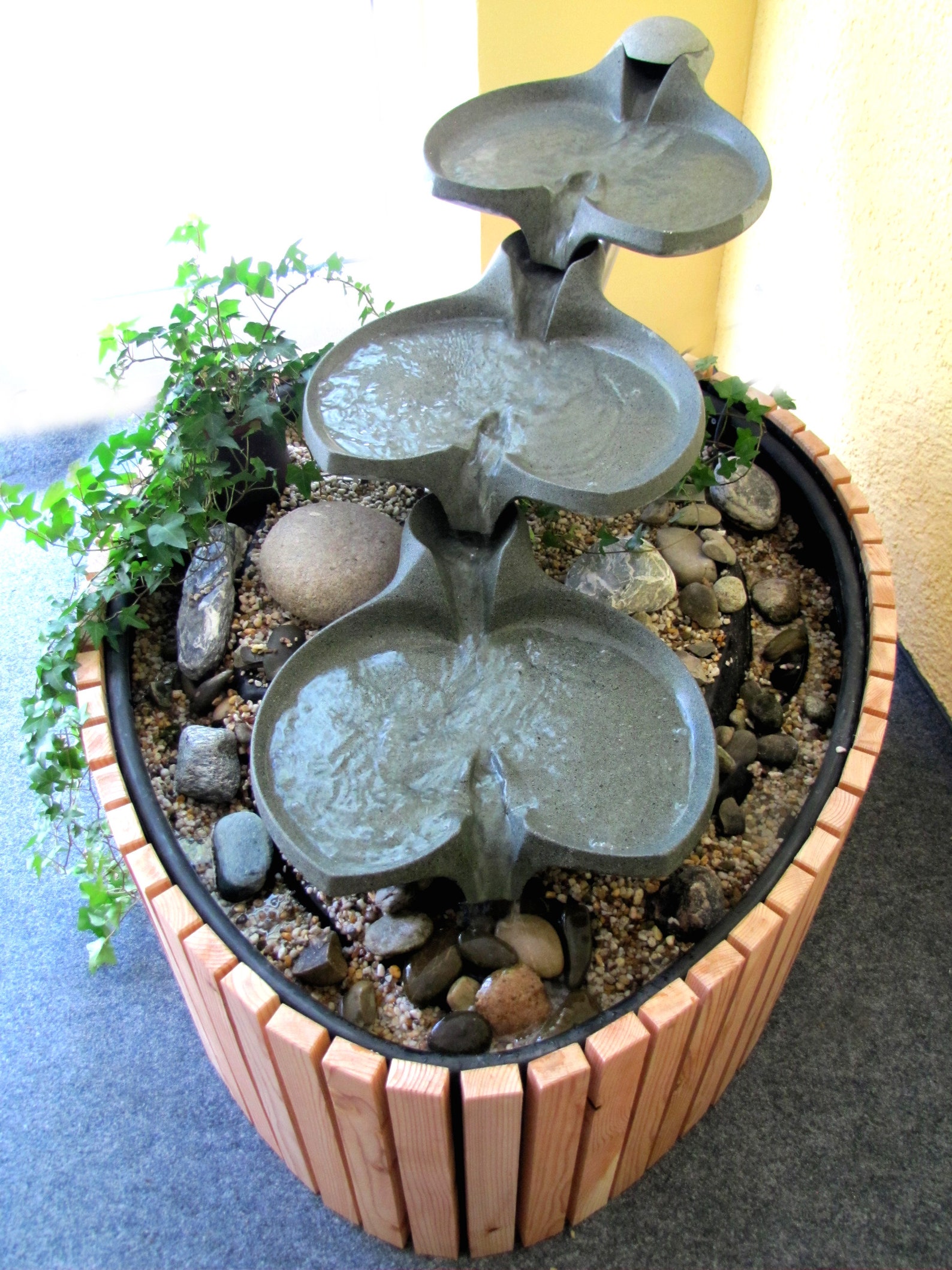 Garden Fountain Water Feature of a Flowform Cascade "emerson-mini" in a ...