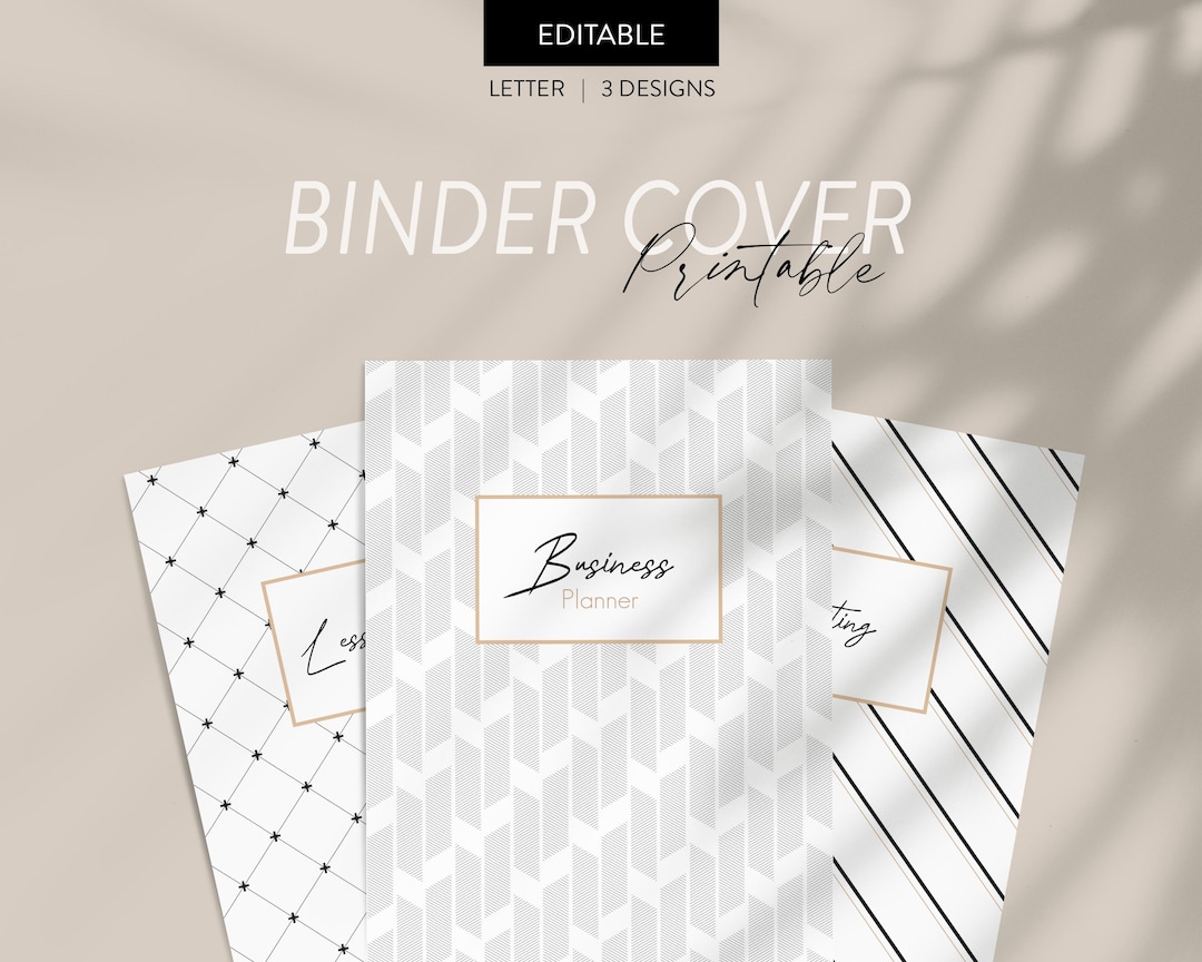 Binder Cover Editable Printable Minimalist Canva Template Professional ...