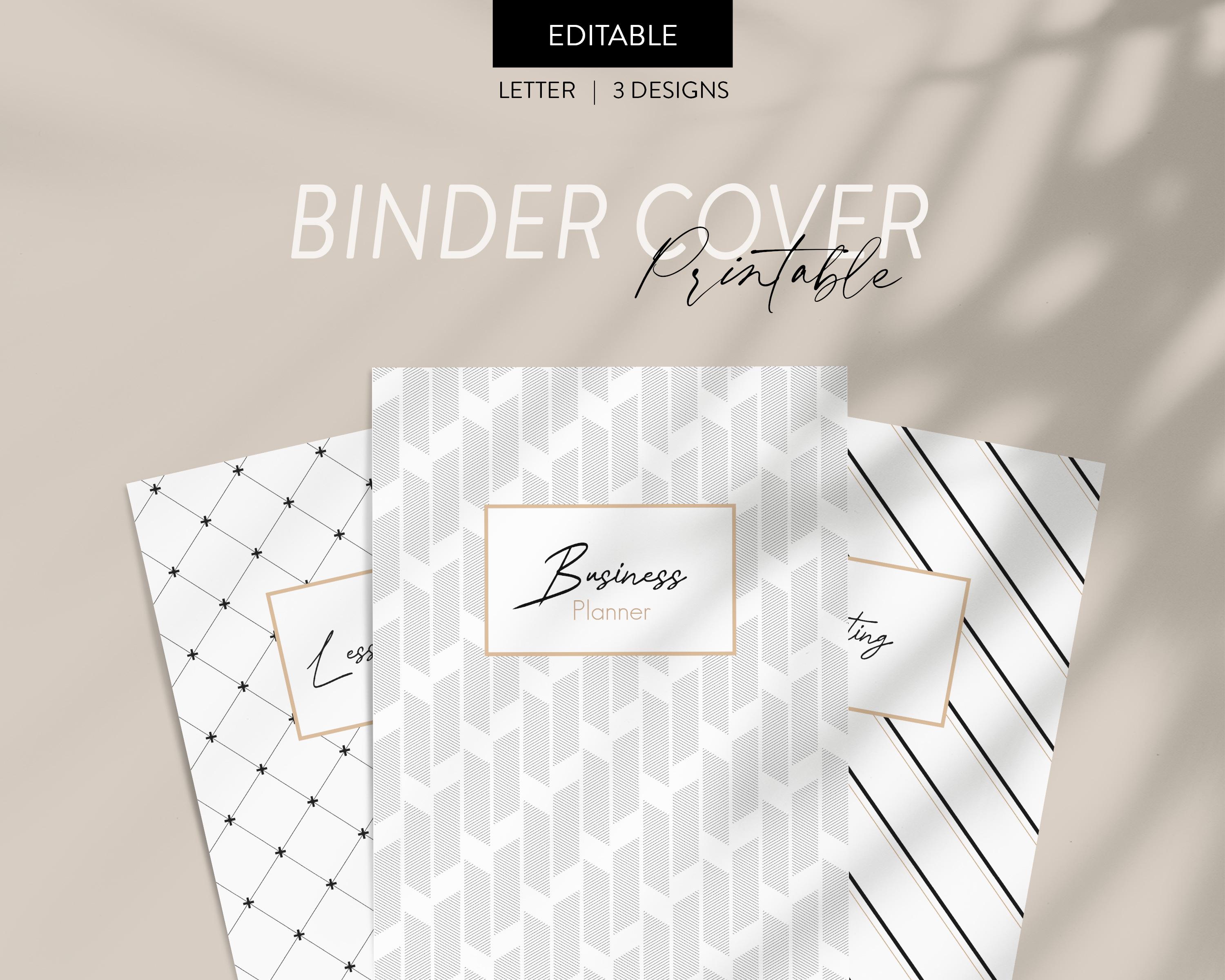 Binder Cover Editable Printable Minimalist Canva Template Professional ...