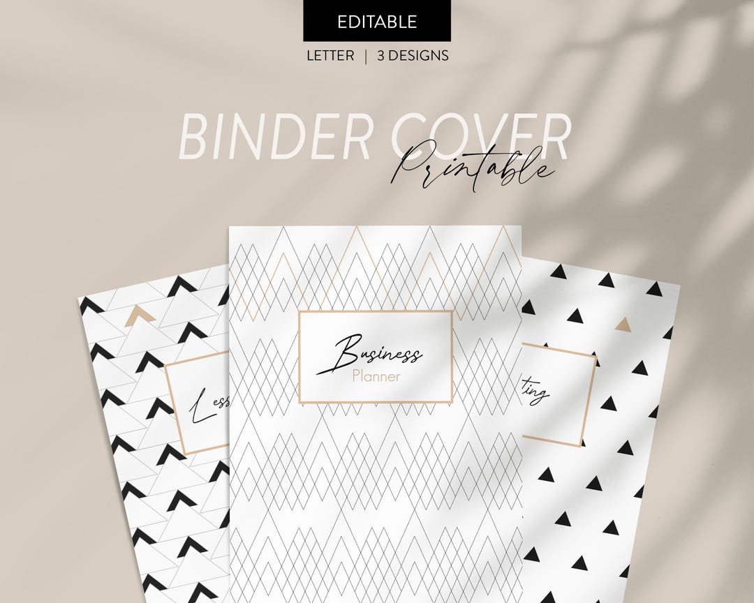 Binder Cover Editable Printable Minimalist Scandi Canva Template Letter ...