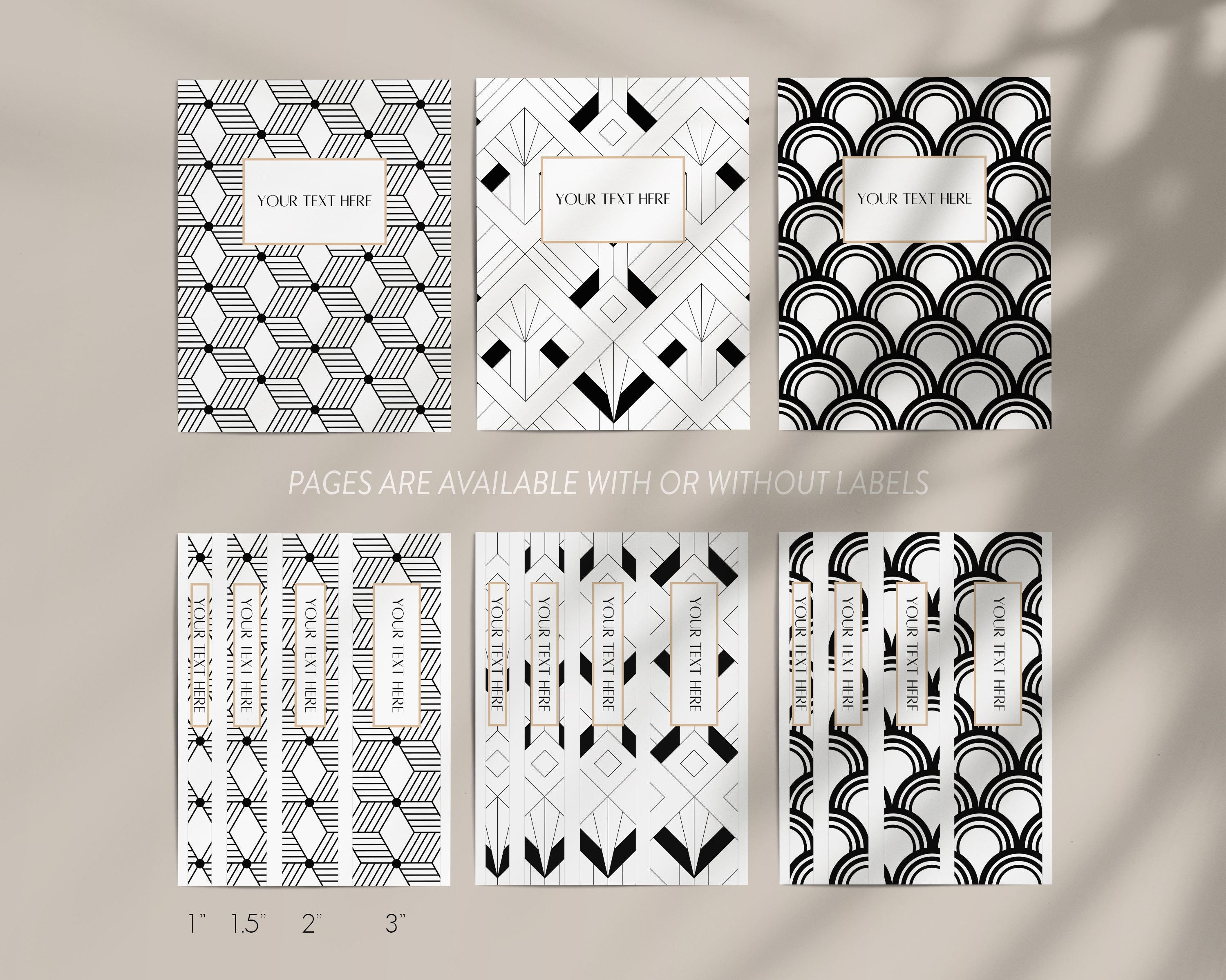 Editable Printable Art Deco Binder Cover in Letter Size - Etsy