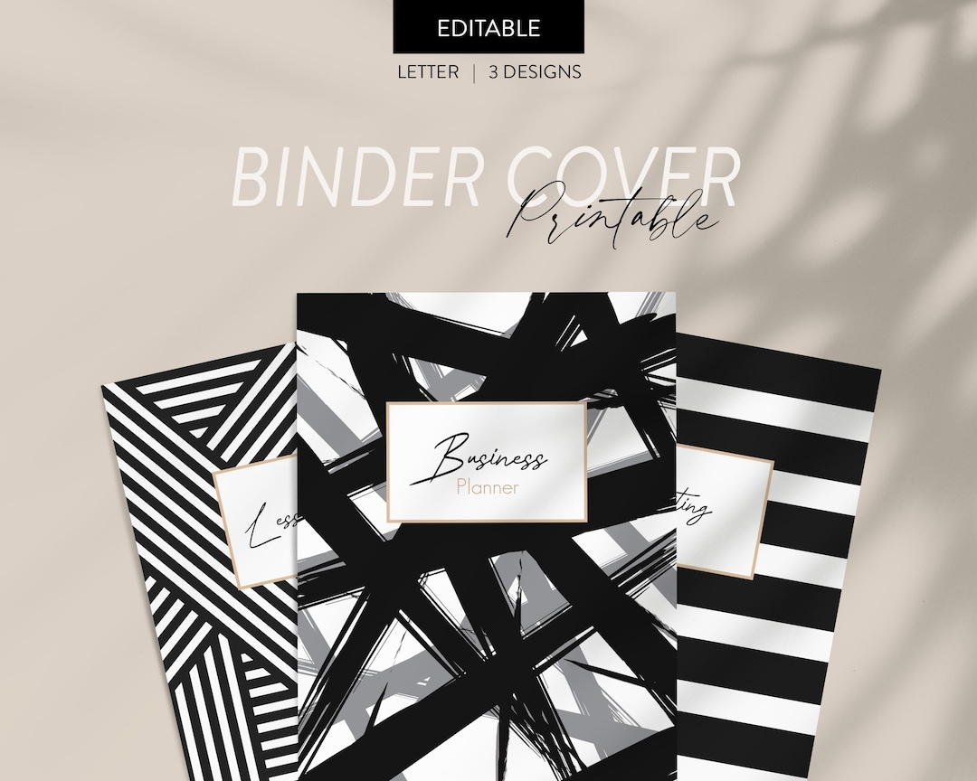 Binder Cover Editable Printable Minimalist Mid Century Modern Canva ...
