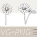 Daisy Flowers Line Art Clipart Modern Spring Easter Florals Hand Drawn ...