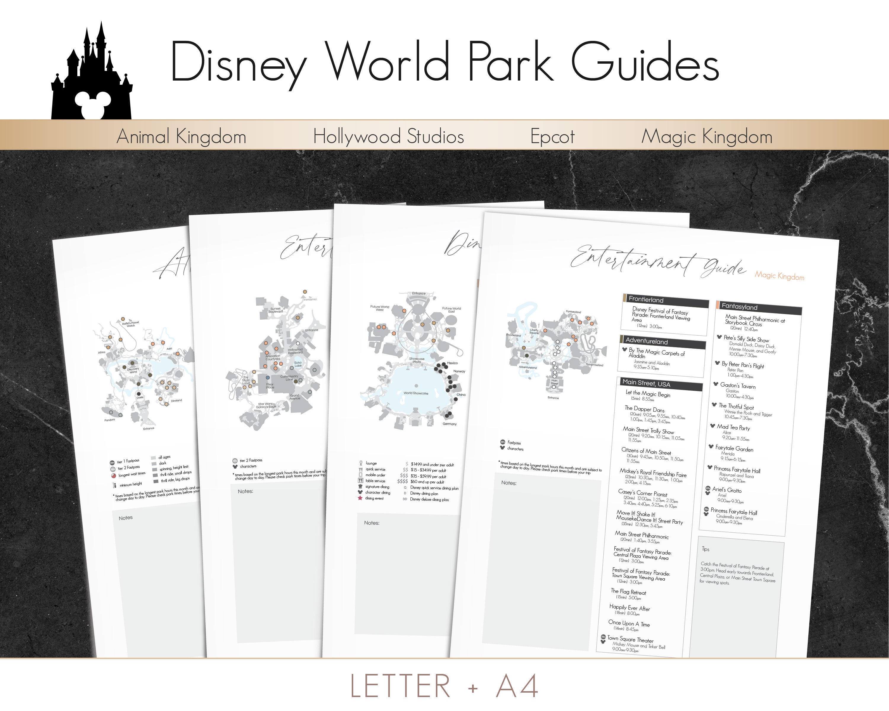 Disney World Park Guides Printable Disney World Planner | Etsy