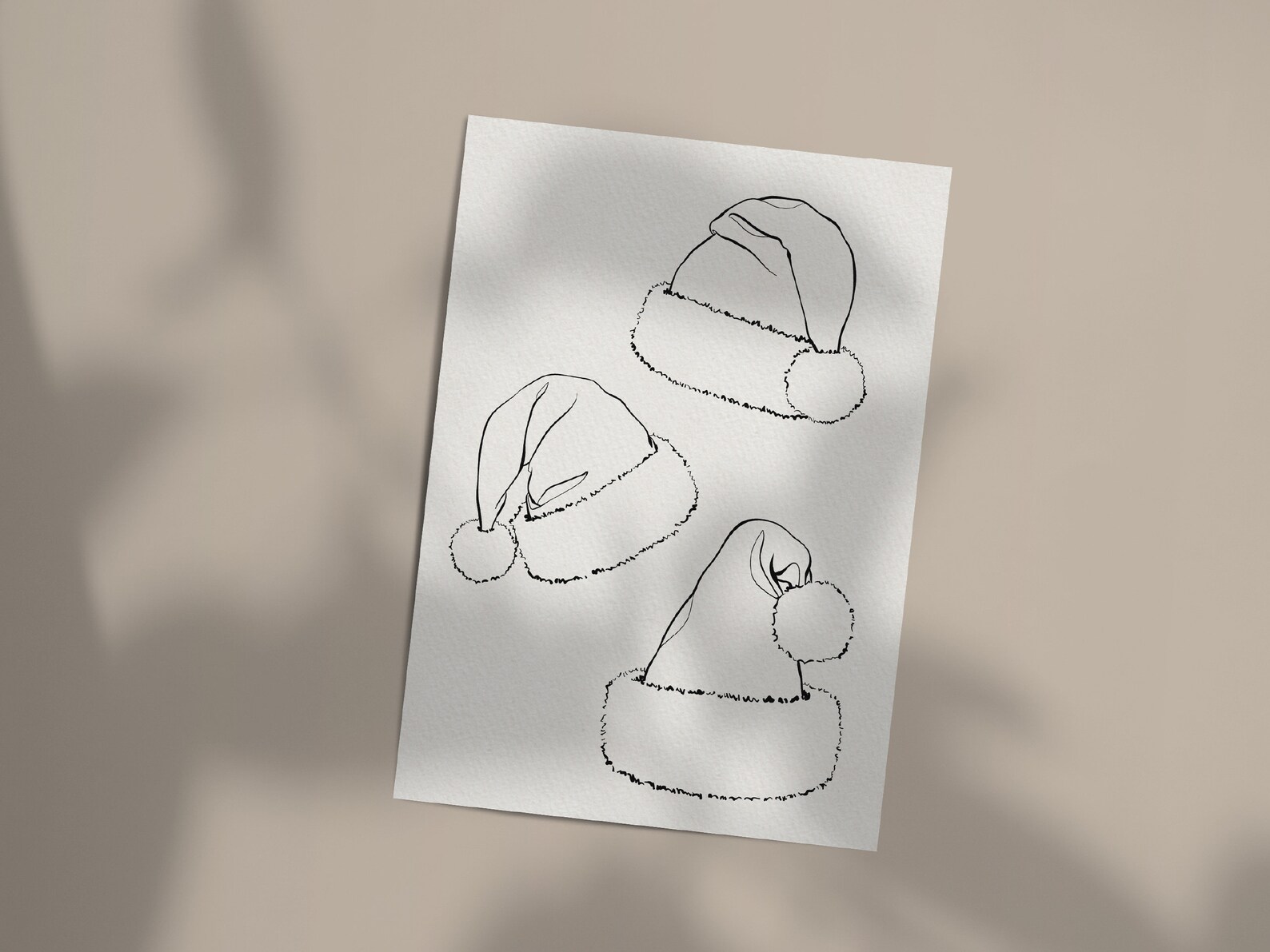 Christmas Bundle Line Art Clipart Line Drawing | Winter Holiday Hand ...