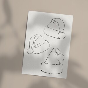 Christmas Bundle Line Art Clipart Line Drawing | Winter Holiday Hand ...