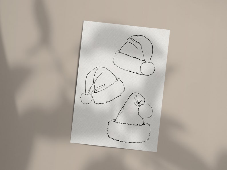 Christmas Bundle Line Art Clipart Line Drawing | Winter Holiday Hand ...