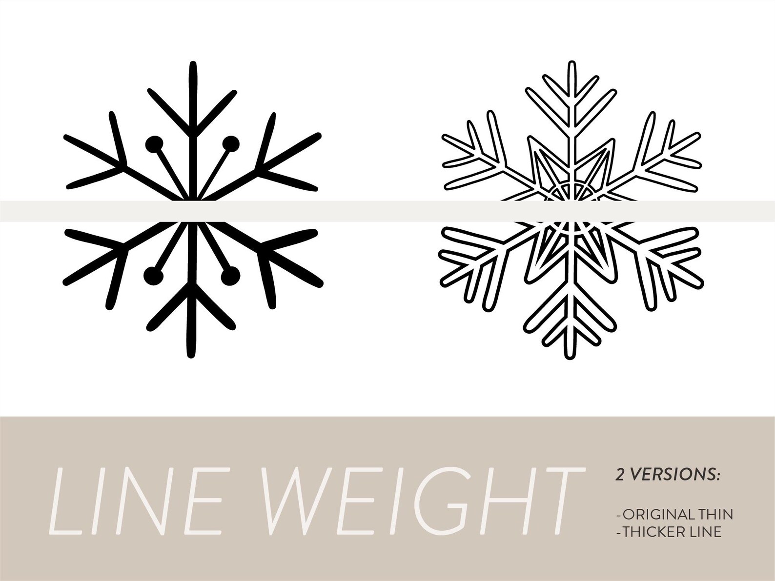 Snowflakes Line Art Clipart | Modern Winter Christmas Holiday Hand ...