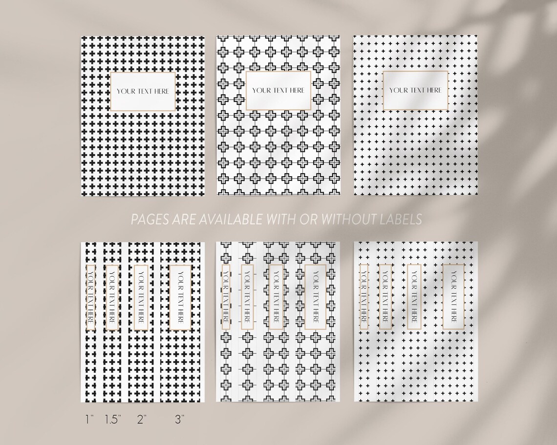 Binder Cover Printable Editable Canva Template Black and White Modern ...