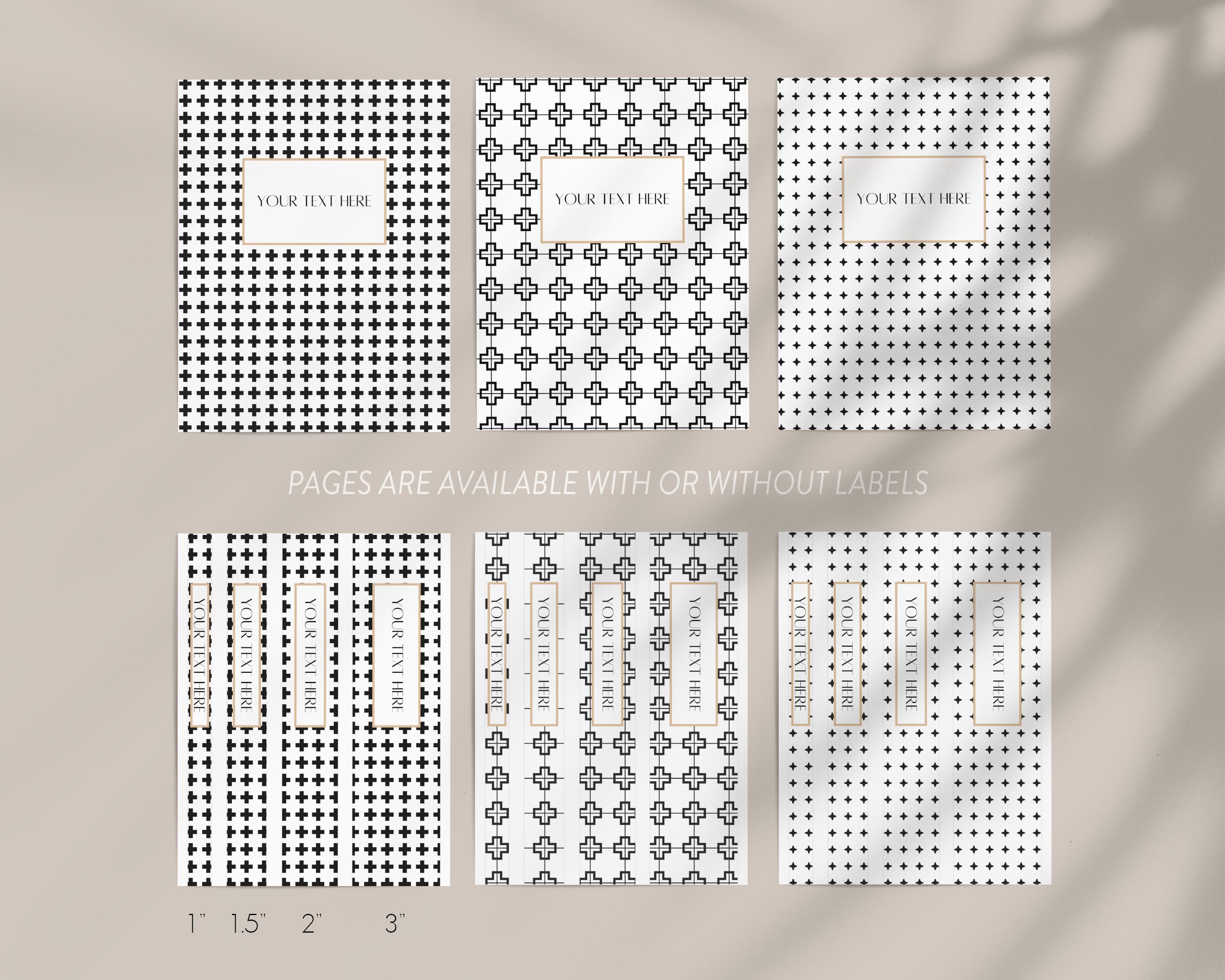 Binder Cover Printable Editable Canva Template Black and White Modern ...