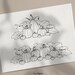 Fall Pumpkin Patch Line Art Clipart | Autumn Pumpkins Vines Leaves Hand ...