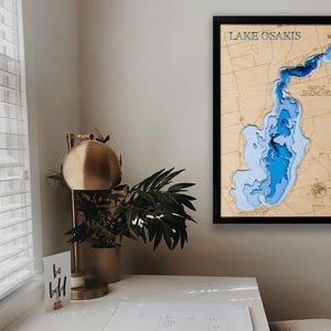 Chippewa Flowage 3D Map - Custom Lake Art - Personalized Laser Cut ...