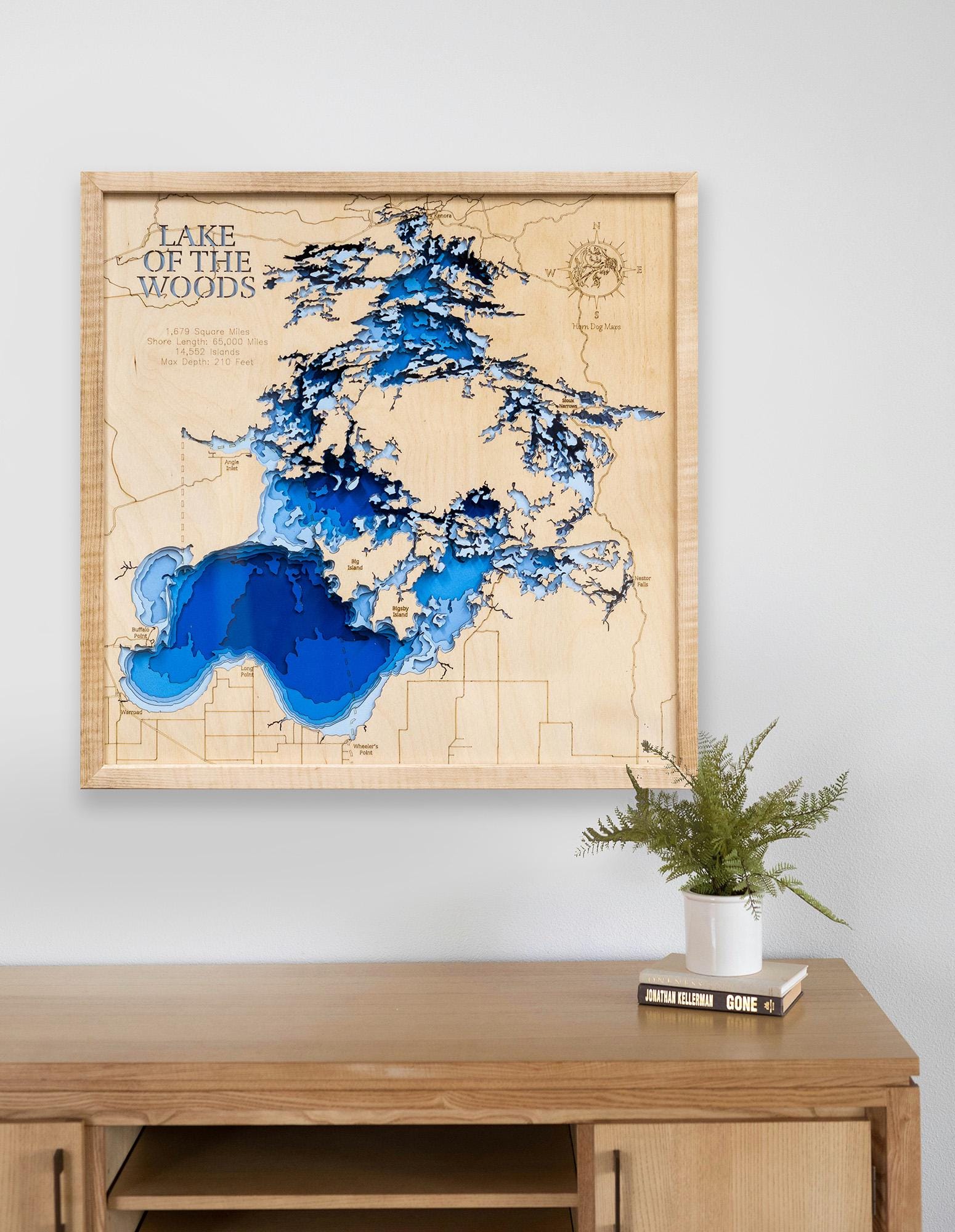Custom 3D Lake Map - Any Lake - Personalized Laser Cut Art - Unique ...