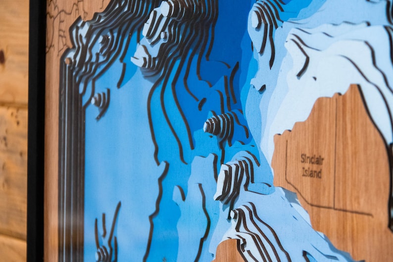 3d Laser Cut Lake Map of the Great Lakes - High Definition, 15 Layers ...