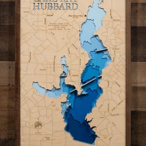 Lake Ray Hubbard 3D Wood Map: Personalized Laser Cut Art - Etsy