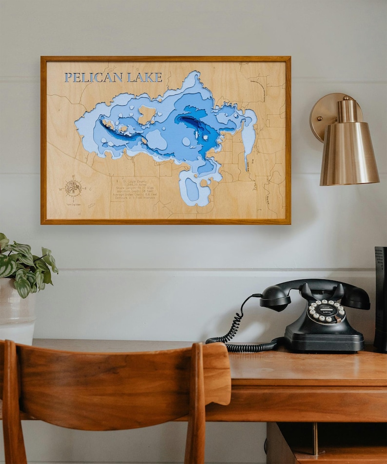 Lake Superior Wall Art Custom Lake Map, 3D Lake Map, Layered Wood Map ...