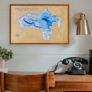 Chippewa Flowage 3D Map - Custom Lake Art - Personalized Laser Cut ...