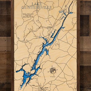 Lake Guntersville Alabama 3D Wood Map: Custom Topographic Art - Etsy