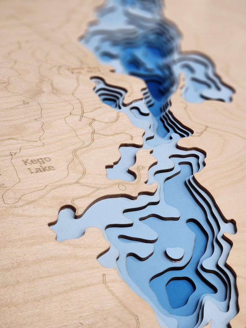 Mille Lacs Lake 3D Map - Custom Laser Cut Art - Personalized Wall Decor - Etsy